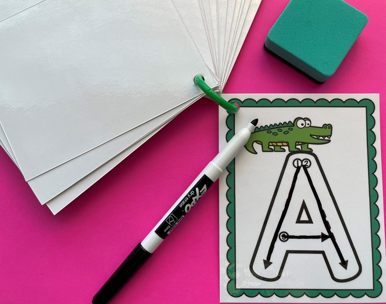 Alphabet Trace & Erase Uppercase Letters - Etsy