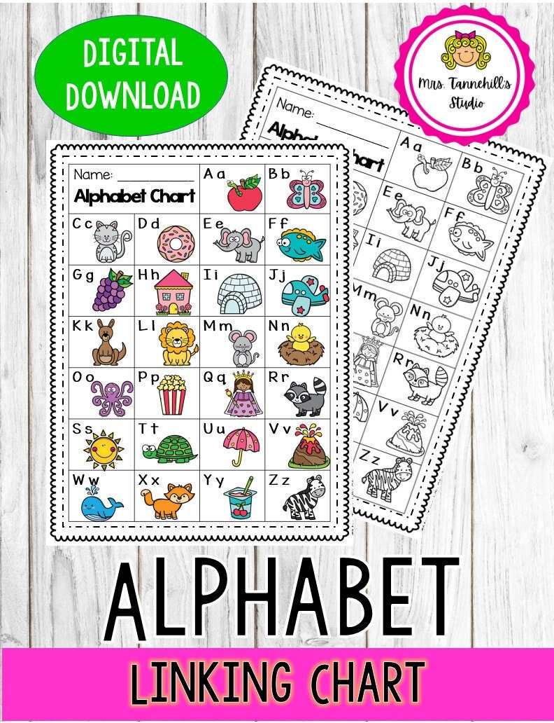Alphabet Linking Chart Letter Sound Practice Homeschool Preschool ...