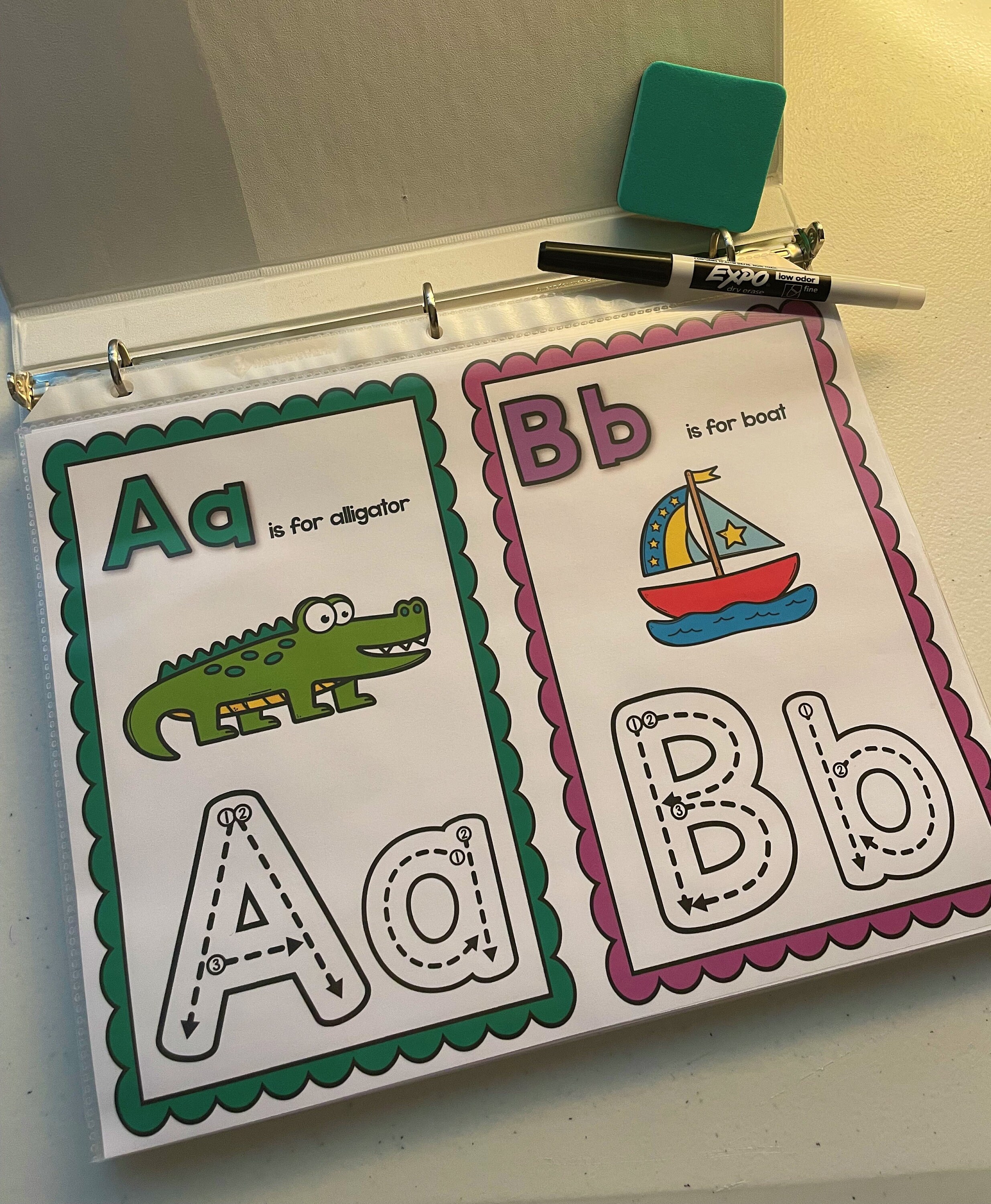 Letter Tracing Flashcards Preschool Writing Kindergarten Literacy ABC ...