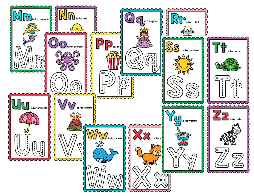 Letter Tracing Flashcards Preschool Writing Kindergarten Literacy ABC ...
