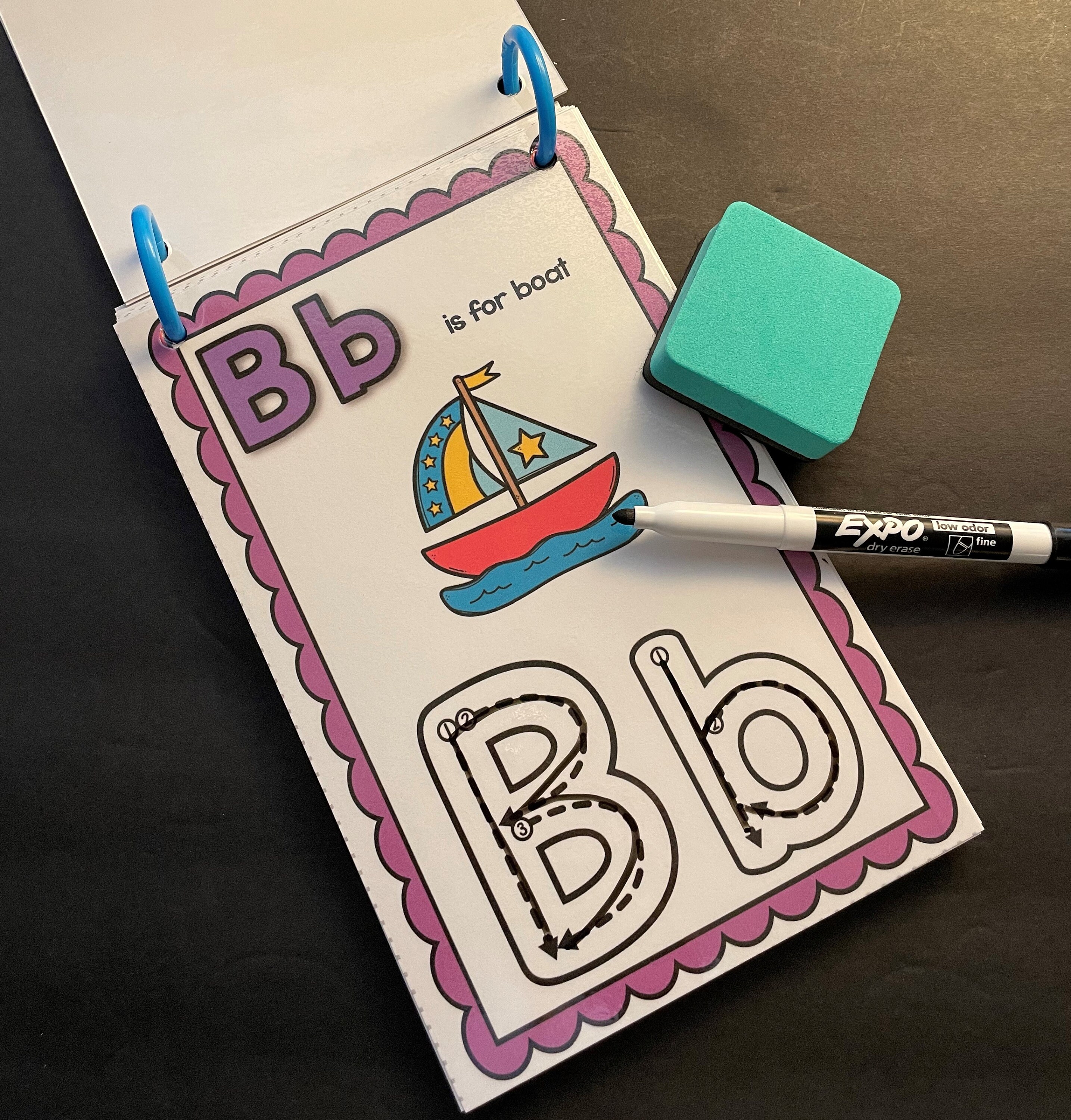 Letter Tracing Flashcards Preschool Writing Kindergarten Literacy ABC ...