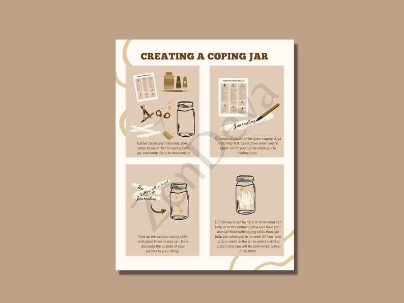 Therapy DIY Coping Skills Jar - Therapy/educational Handouts - Etsy