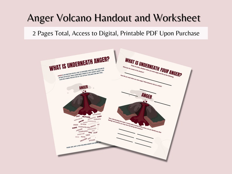 Anger Volcano Handout and Worksheet - Therapy Tool, Aid - Etsy