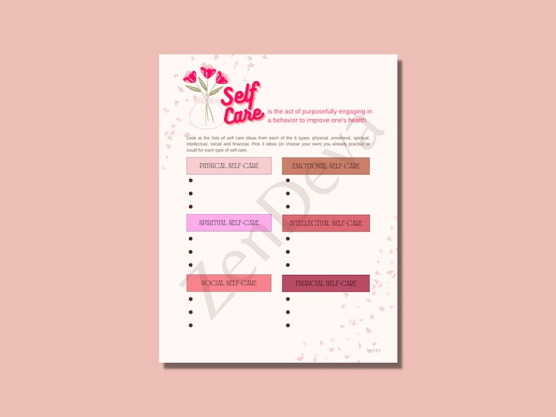 67 Self Care Ideas Handouts and Worksheet - Therapy Tool and Aid - Etsy