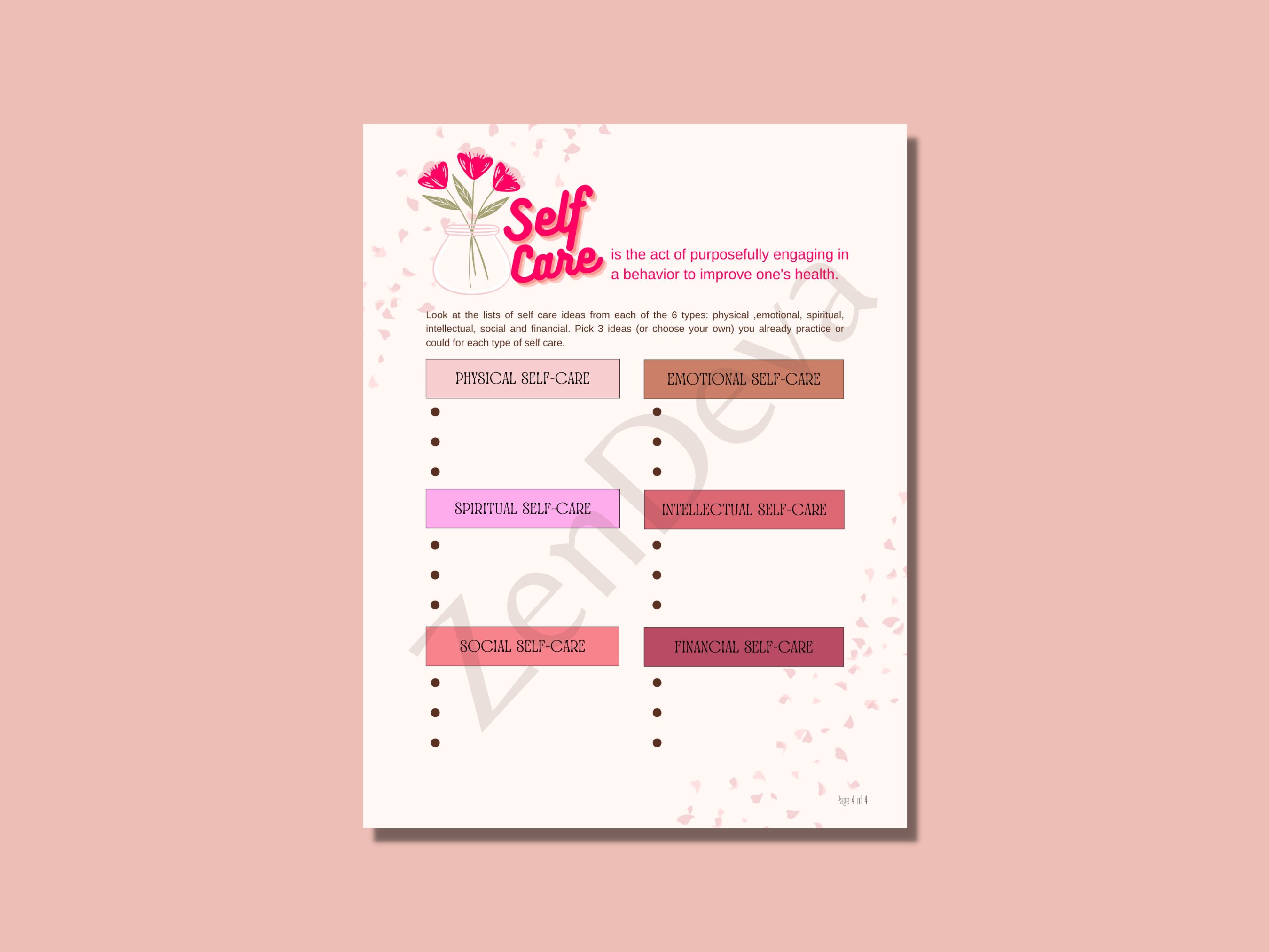 67 Self Care Ideas Handouts and Worksheet - Therapy Tool and Aid - Etsy