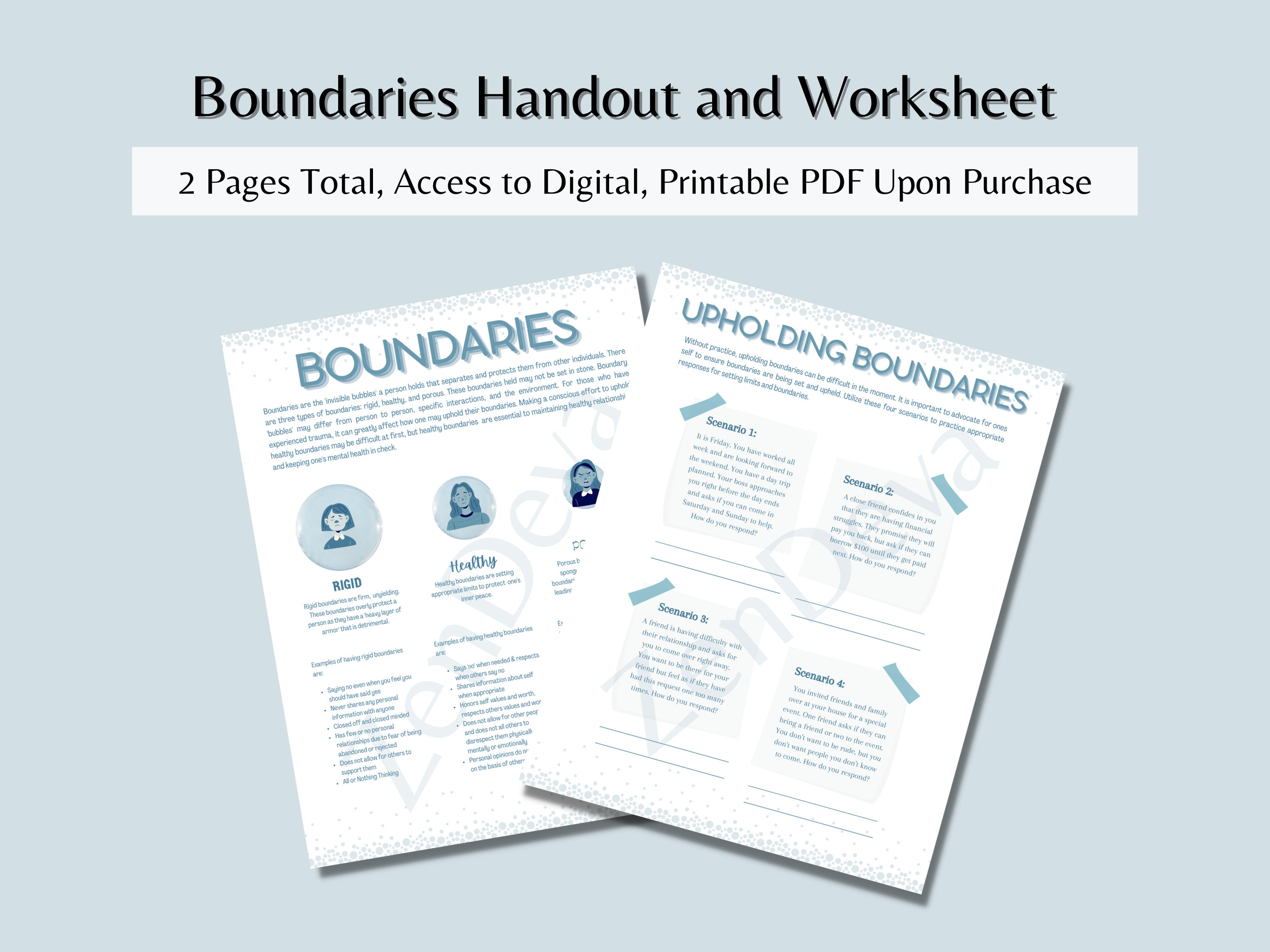 Boundaries Handout and Worksheet - Educational/therapy Tool and Aid - Etsy
