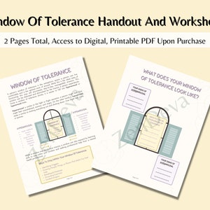 Window of Tolerance Handout and Worksheet- Educational/therapy Aid and ...