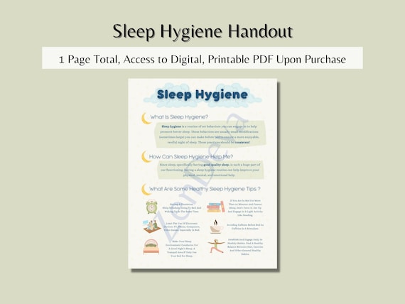 Sleep Hygiene Handout Therapy Tool Educational Handout - Etsy Australia