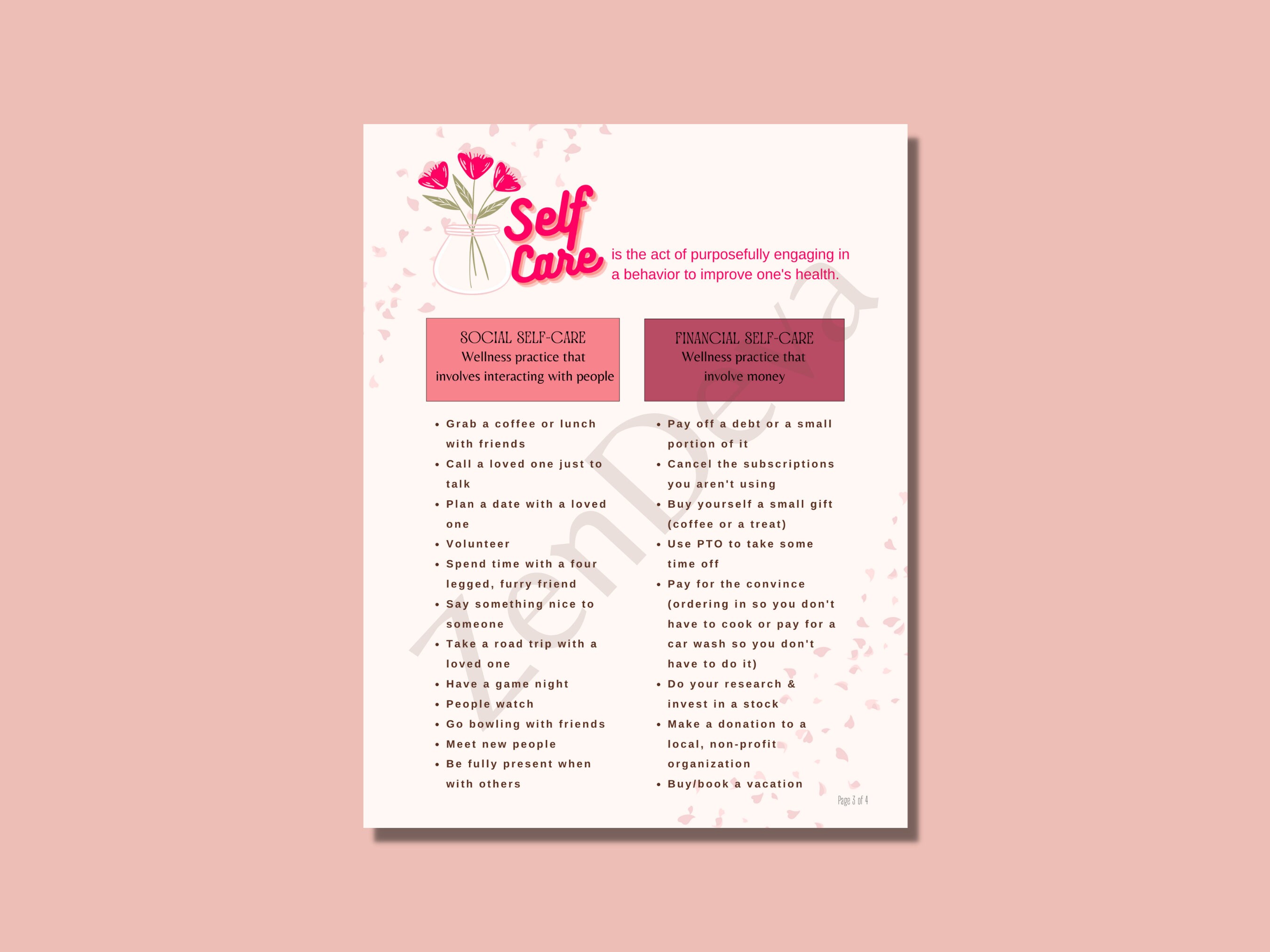 67 Self Care Ideas Handouts and Worksheet - Therapy Tool and Aid - Etsy
