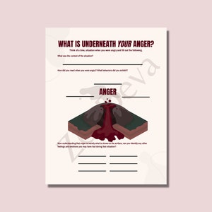 Anger Volcano Handout and Worksheet - Therapy Tool, Aid - Etsy