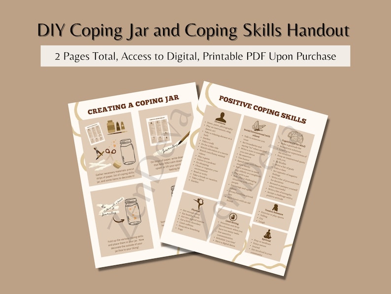 Therapy DIY Coping Skills Jar - Therapy/educational Handouts - Etsy