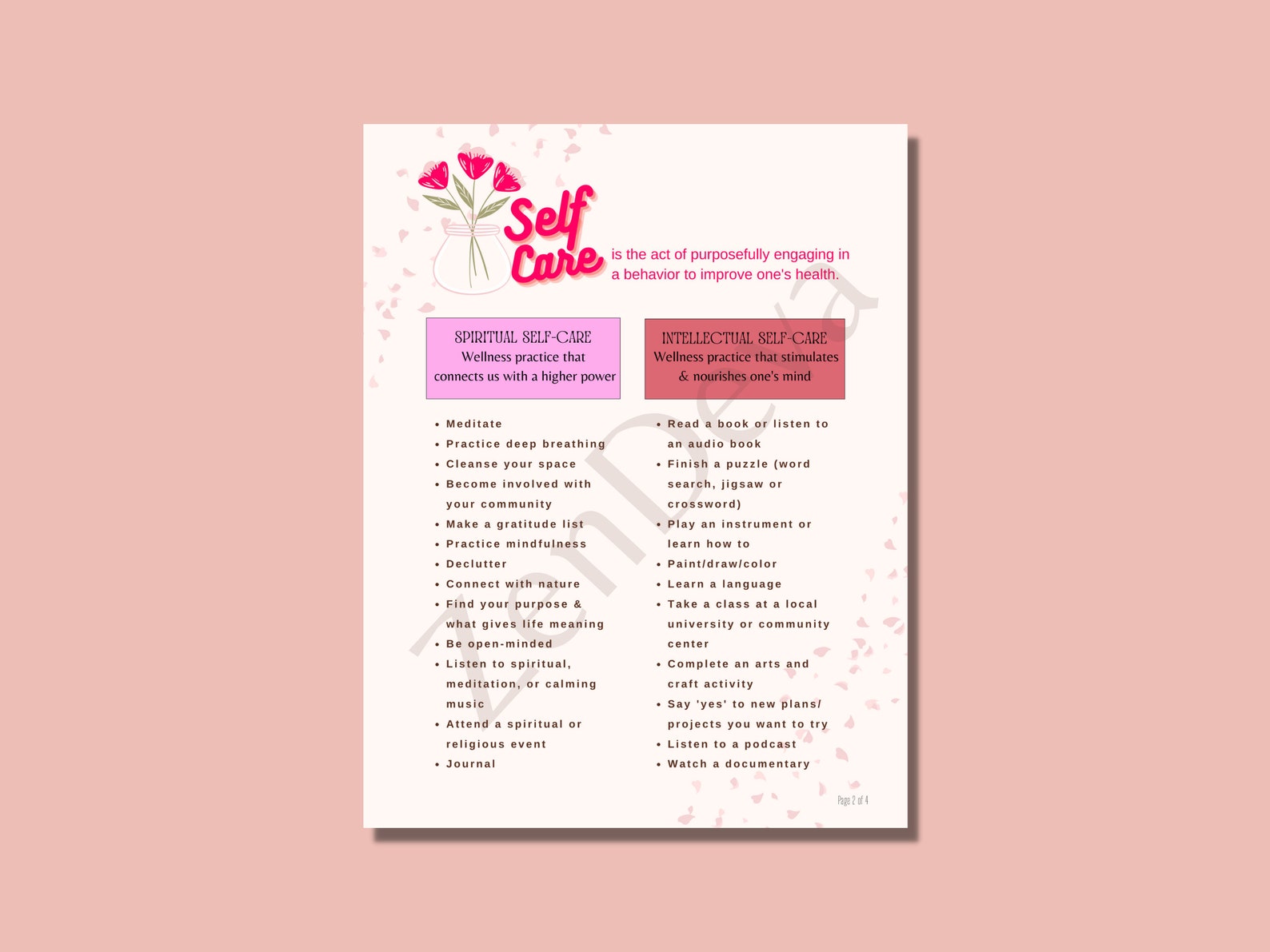 67 Self Care Ideas Handouts and Worksheet - Therapy Tool and Aid - Etsy