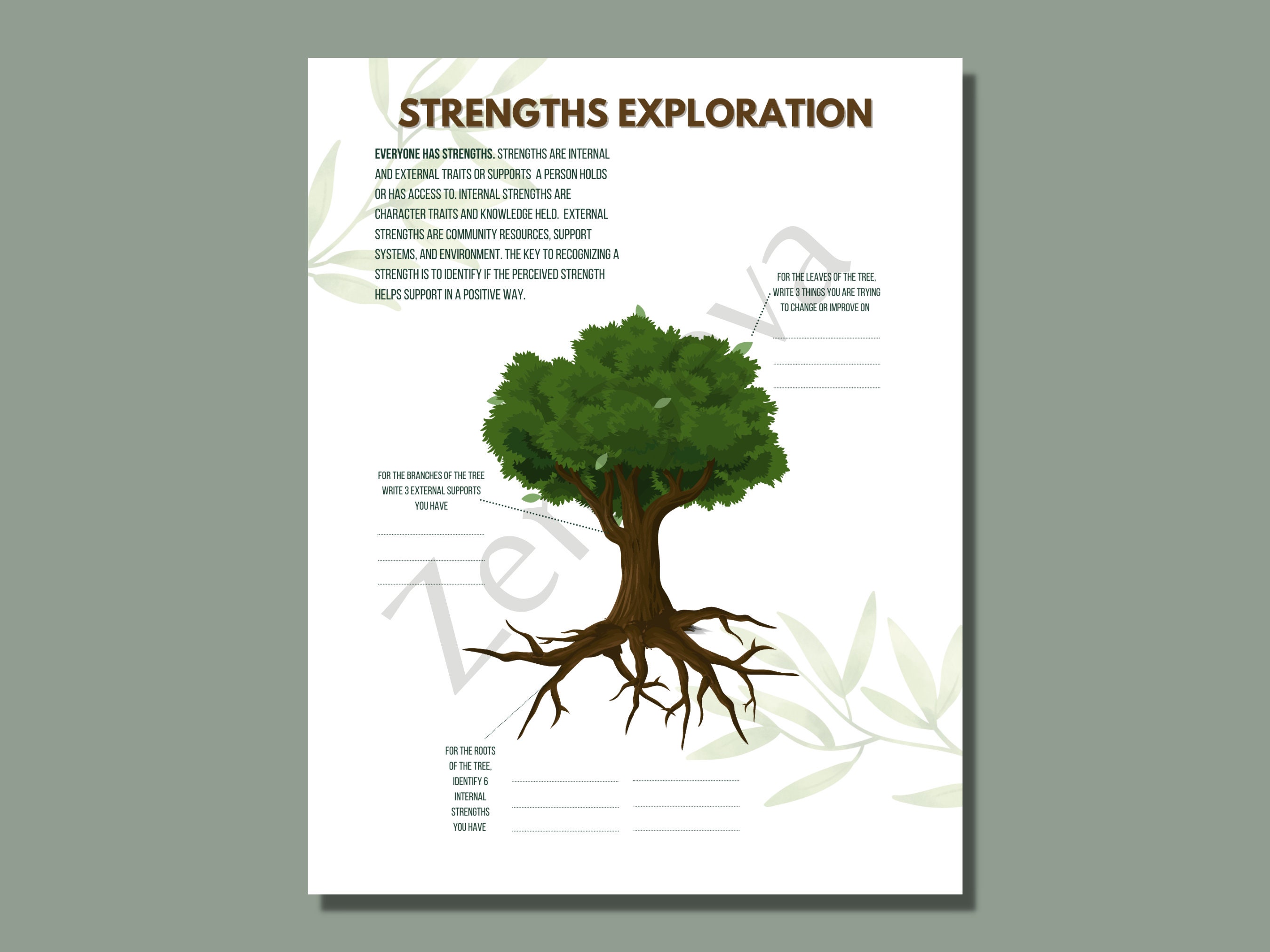 Strengths Exploration Handout Educational/therapy Aid and Tool - Etsy