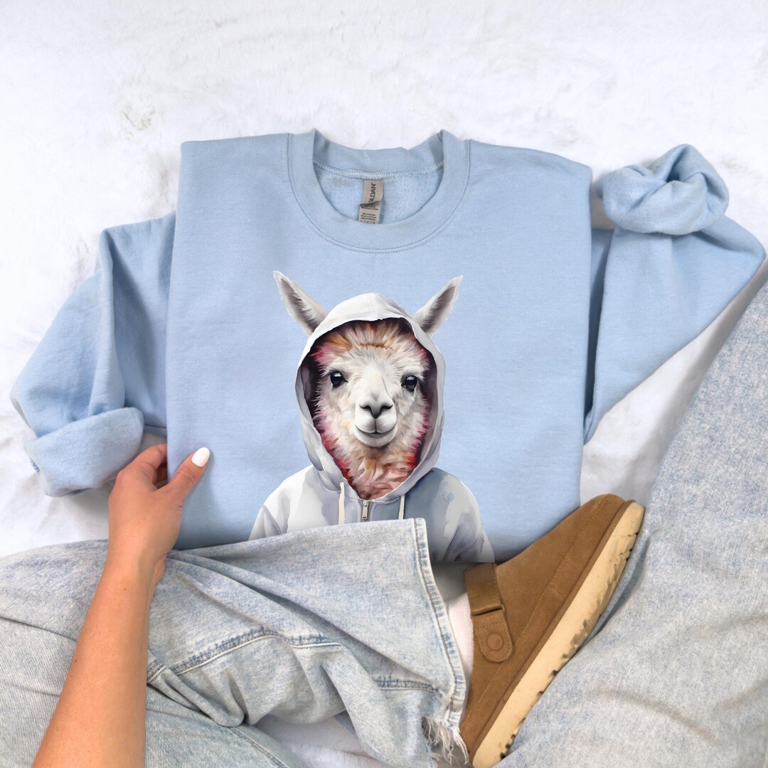 Funny Llama Sweatshirt Cozy Unisex Llama Pullover Adorable Animal Gift ...