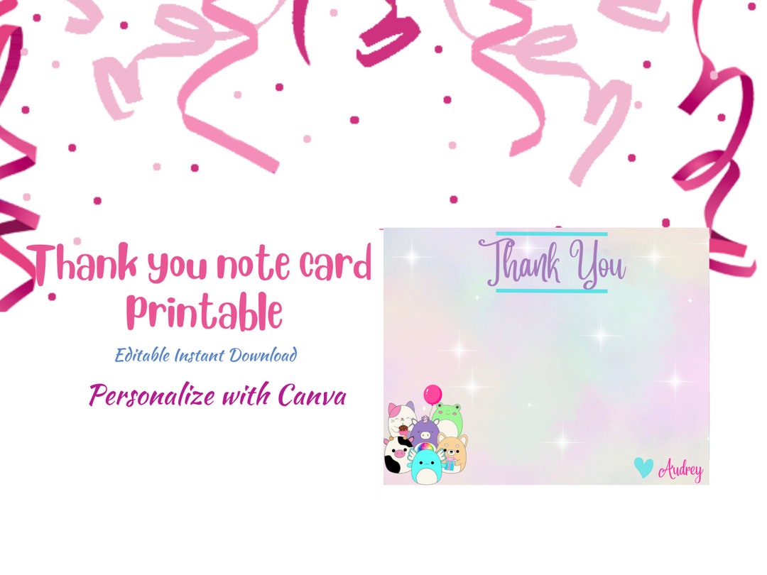 Squishmallow Note Card - Etsy