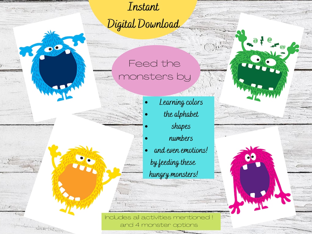 Feed the Monsters Printable - Etsy