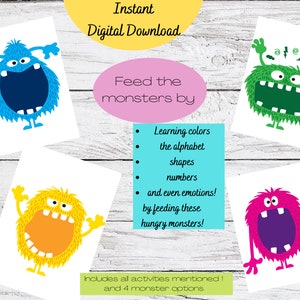 Feed the Monsters Printable - Etsy