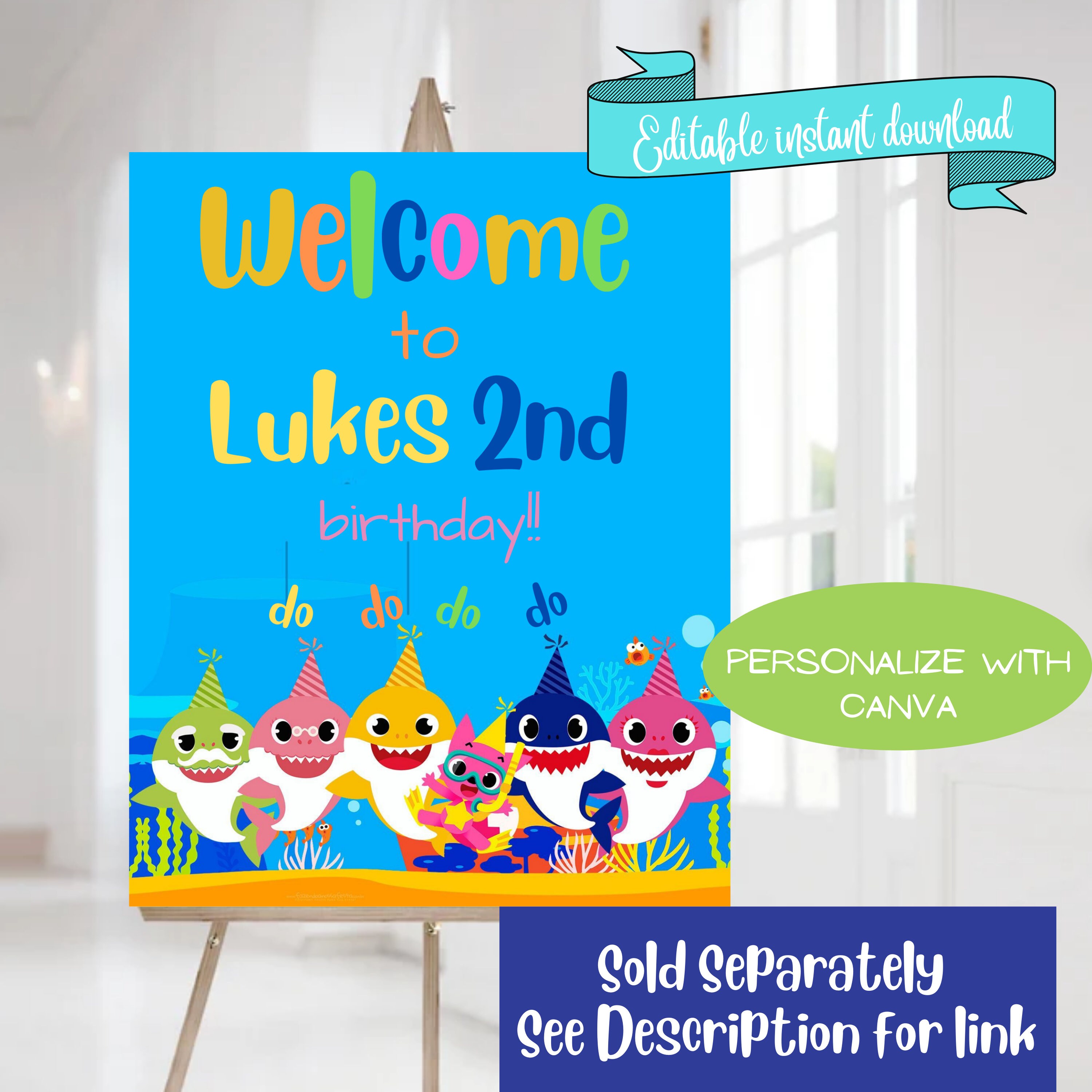 Baby Shark Editable Food Label - Etsy