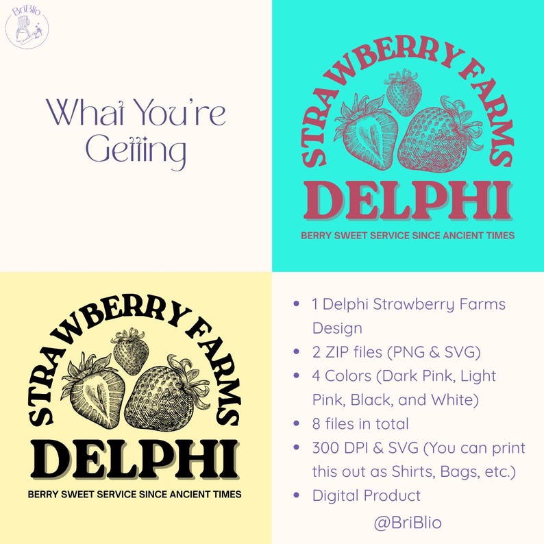 Percy Jackson Delphi Strawberry SVG PNG Bundle: Camp Half Blood Design ...