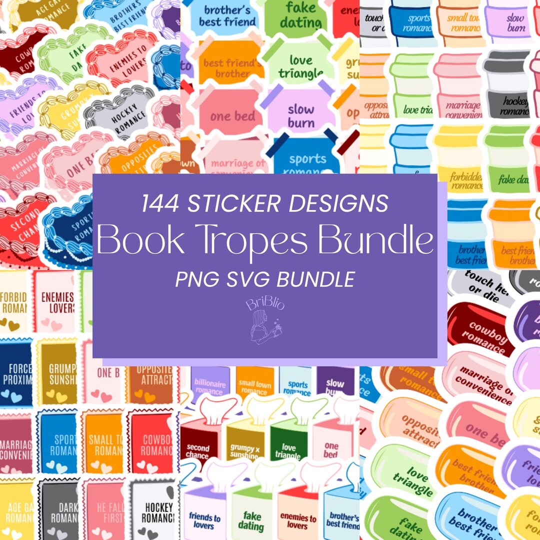 Ultimate Romance Book Trope Sticker Bundle, Bookish Bundles Journal ...