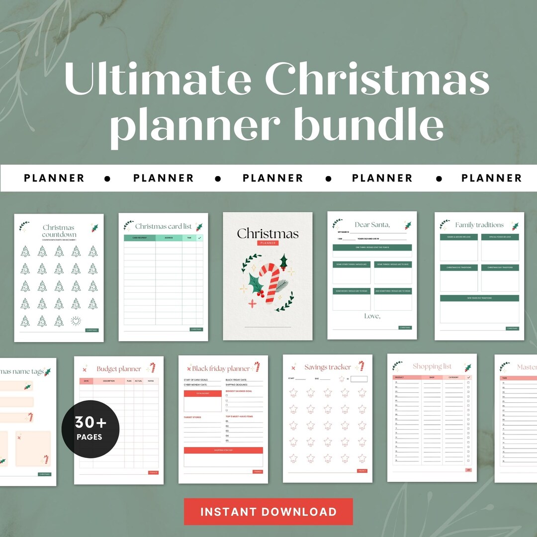 Ultimate Christmas Planner Bundle, Christmas Holiday Planner Kit ...