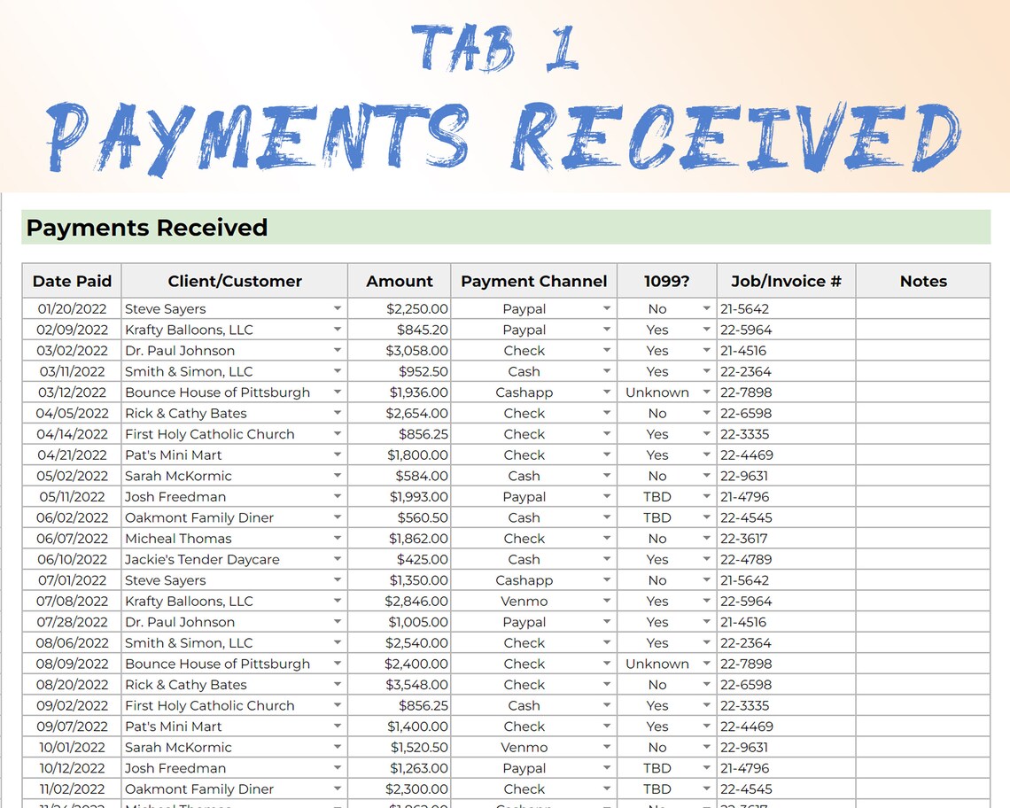 Simple Freelance Bookkeeping 2024 Spreadsheet | Google Sheets Template ...