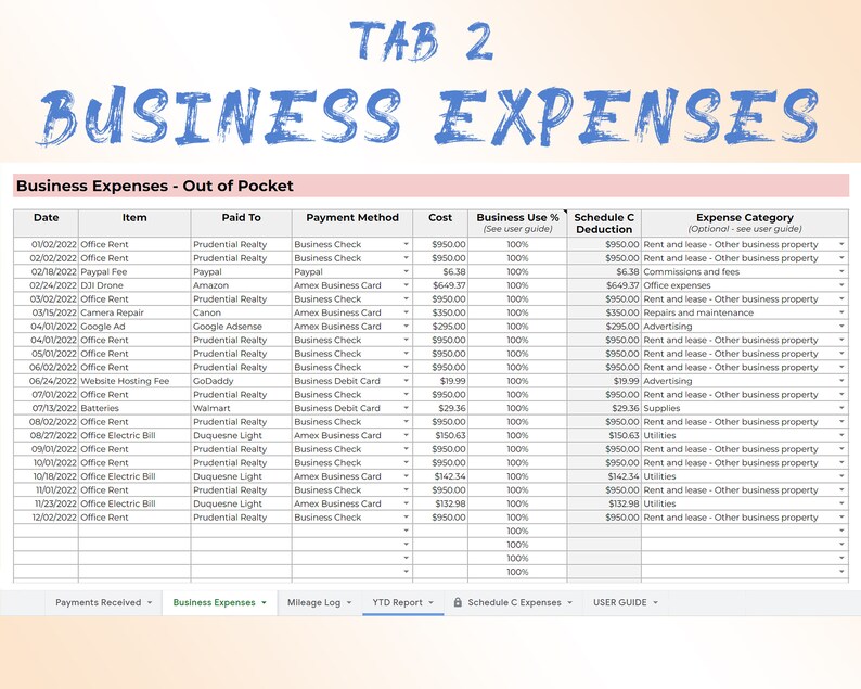 Simple Freelance Bookkeeping 2024 Spreadsheet | Google Sheets Template ...