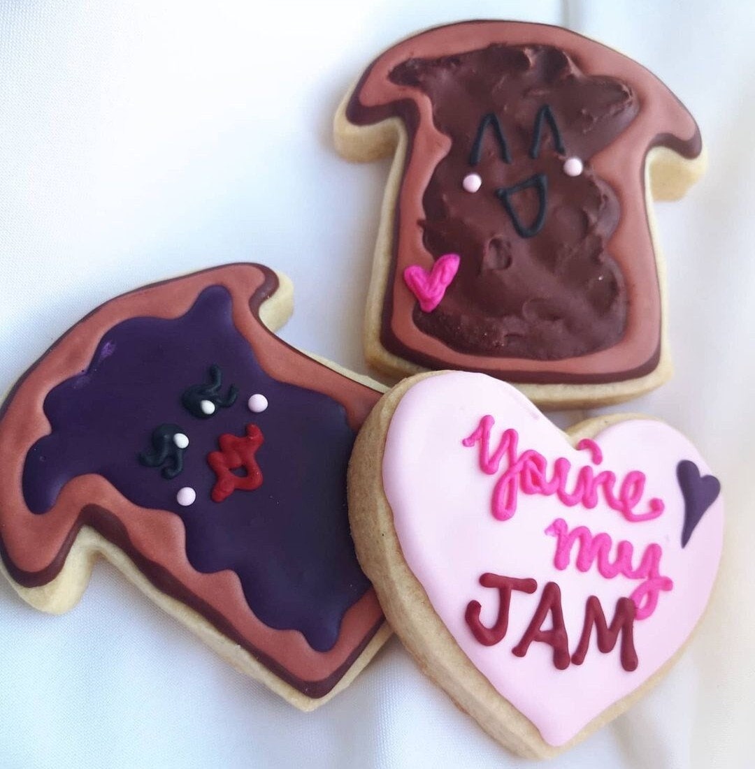 We Go Together Like.. Peanut Butter and Jelly Valentines Day Cookies - Etsy