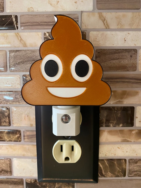Poop Emoji Smiley Face Automatic Light Sensing Night Light - Etsy