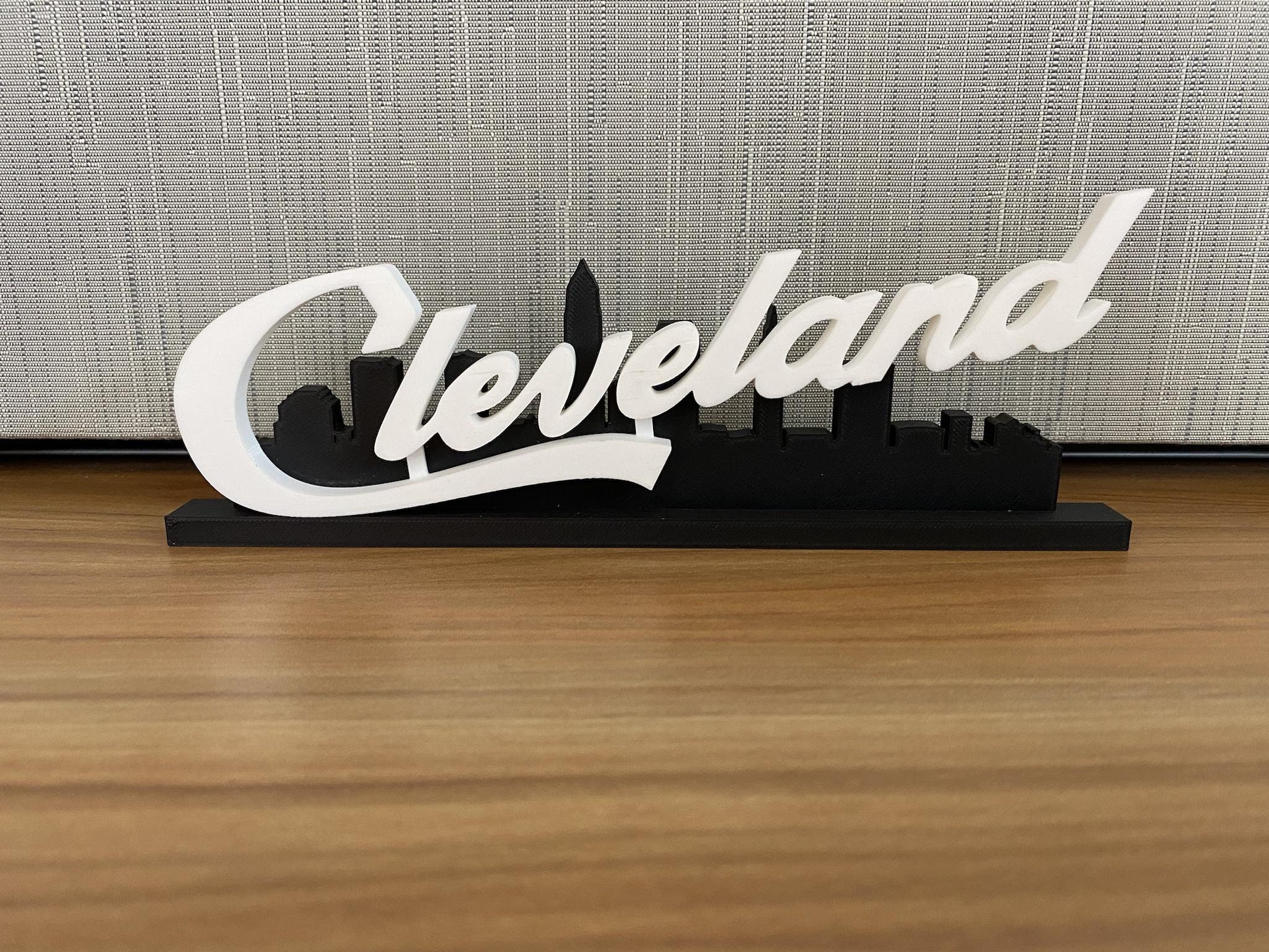 Cleveland Script W/ City Skyline Desktop Stand Sign Figure - Etsy