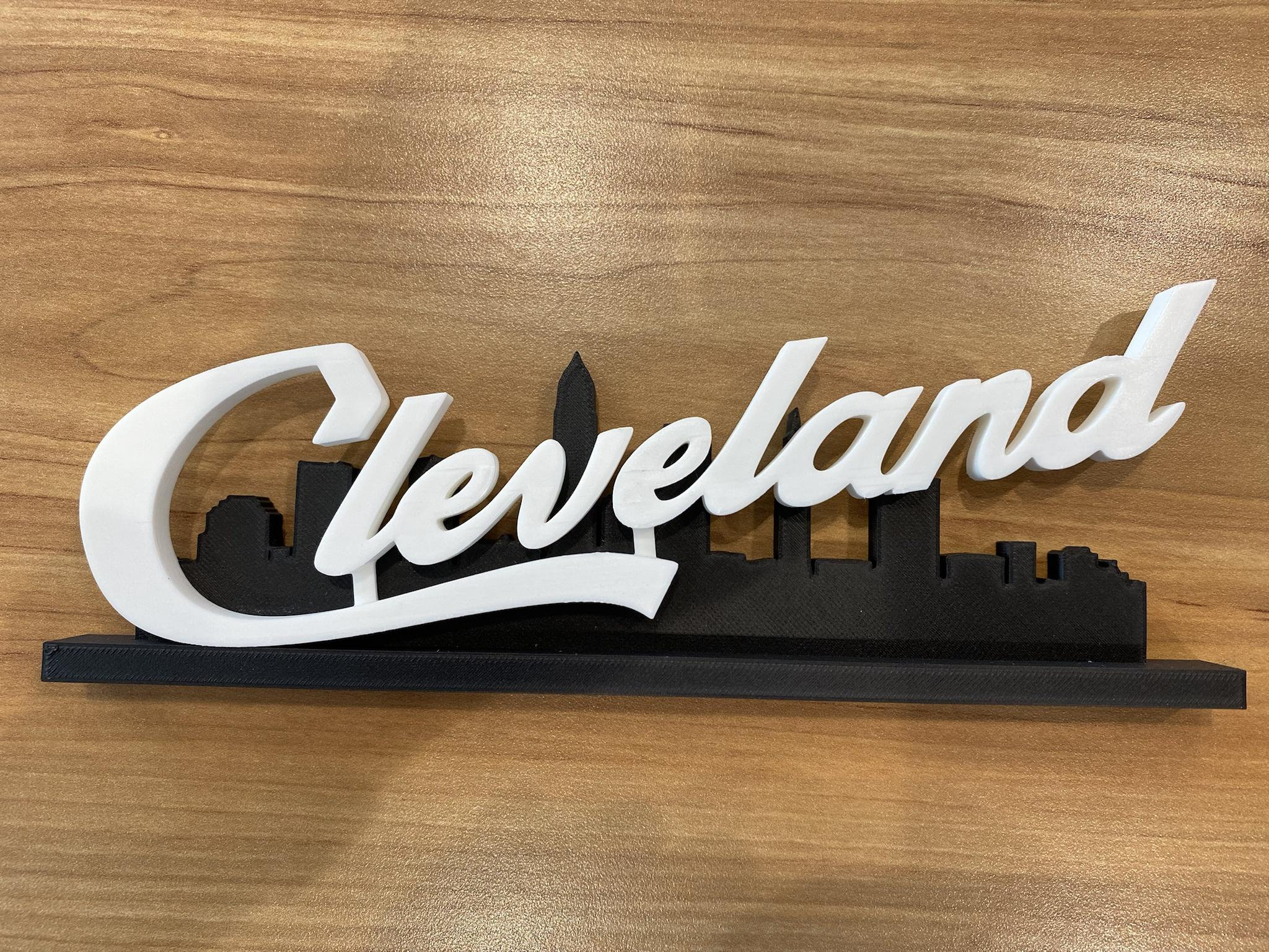 Cleveland Script W/ City Skyline Desktop Stand Sign Figure - Etsy