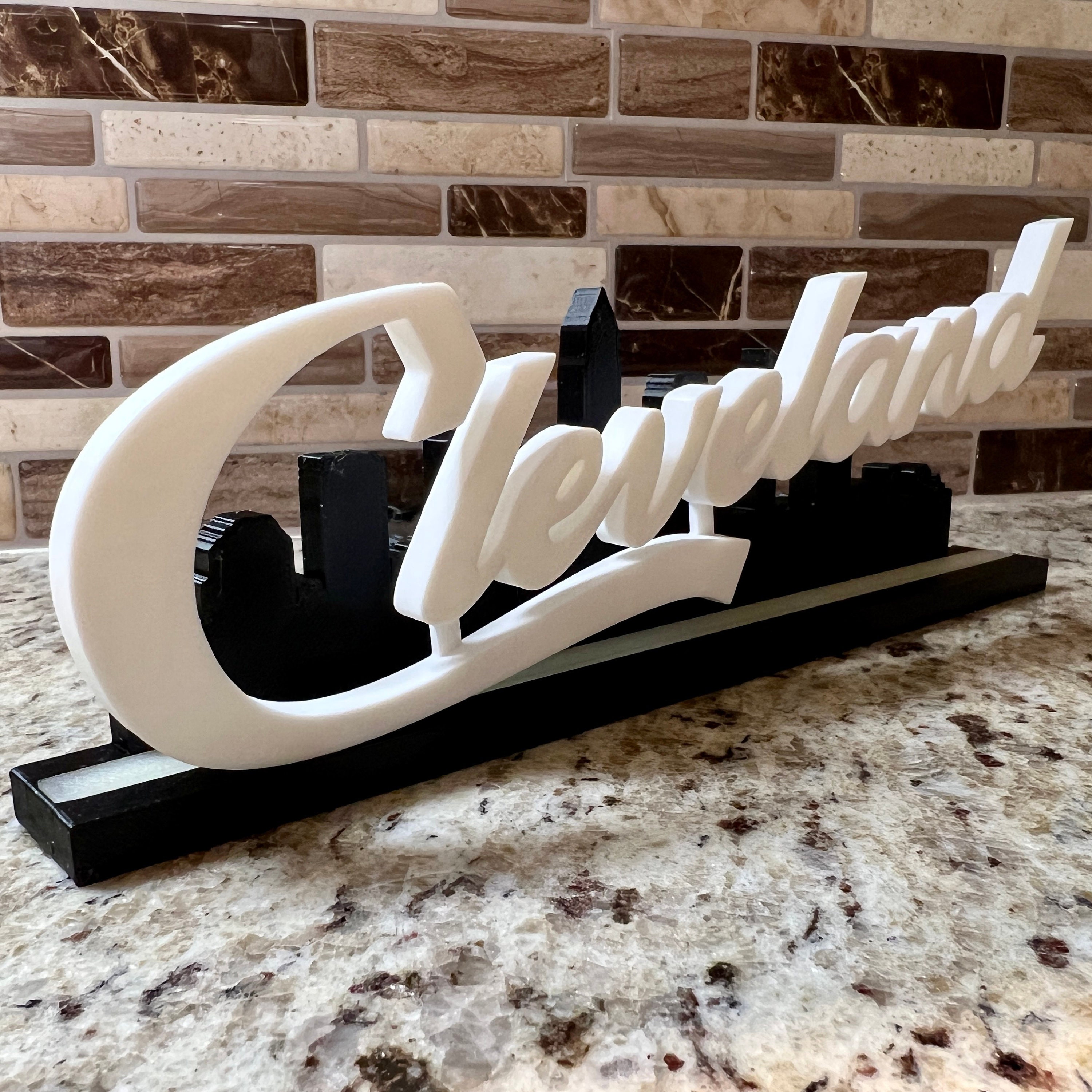 LED Light up Cleveland Script W/ City Skyline Desktop Stand - Etsy