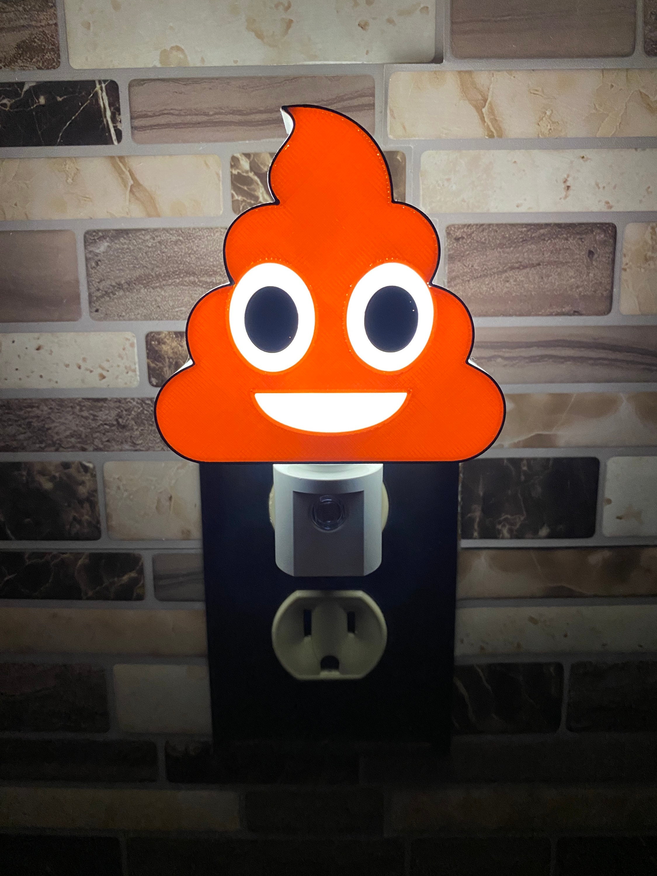 Poop Emoji Smiley Face Automatic Light Sensing Night Light - Etsy
