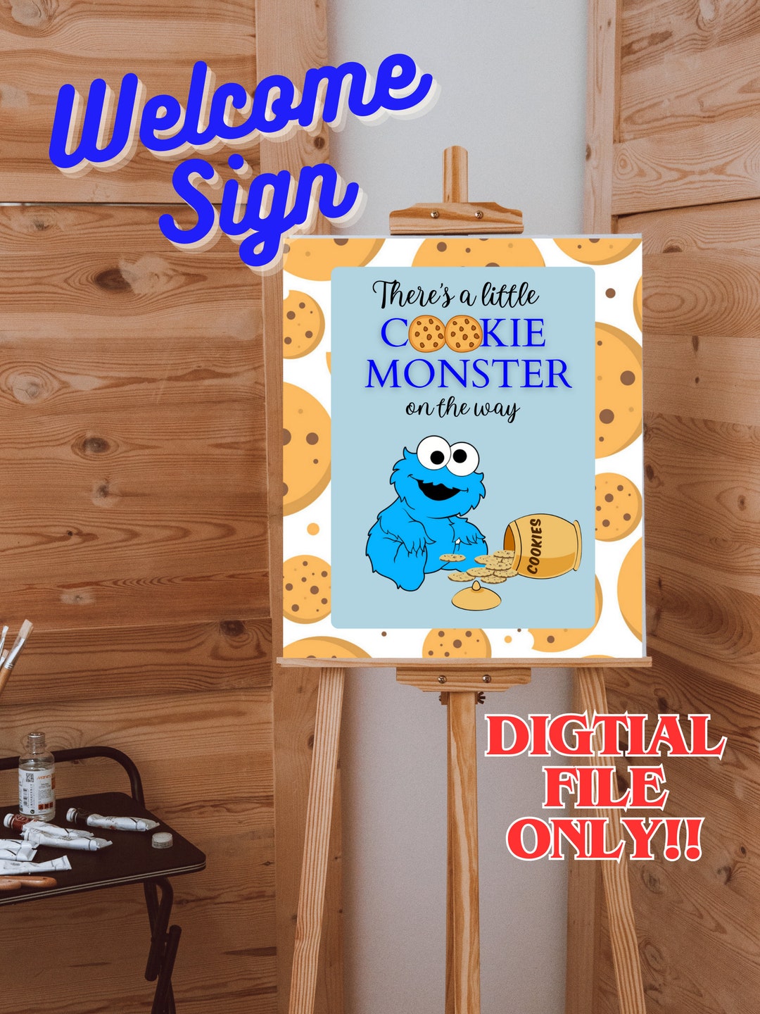 Cookie Monster Welcome Sign DIGITAL - Etsy Australia