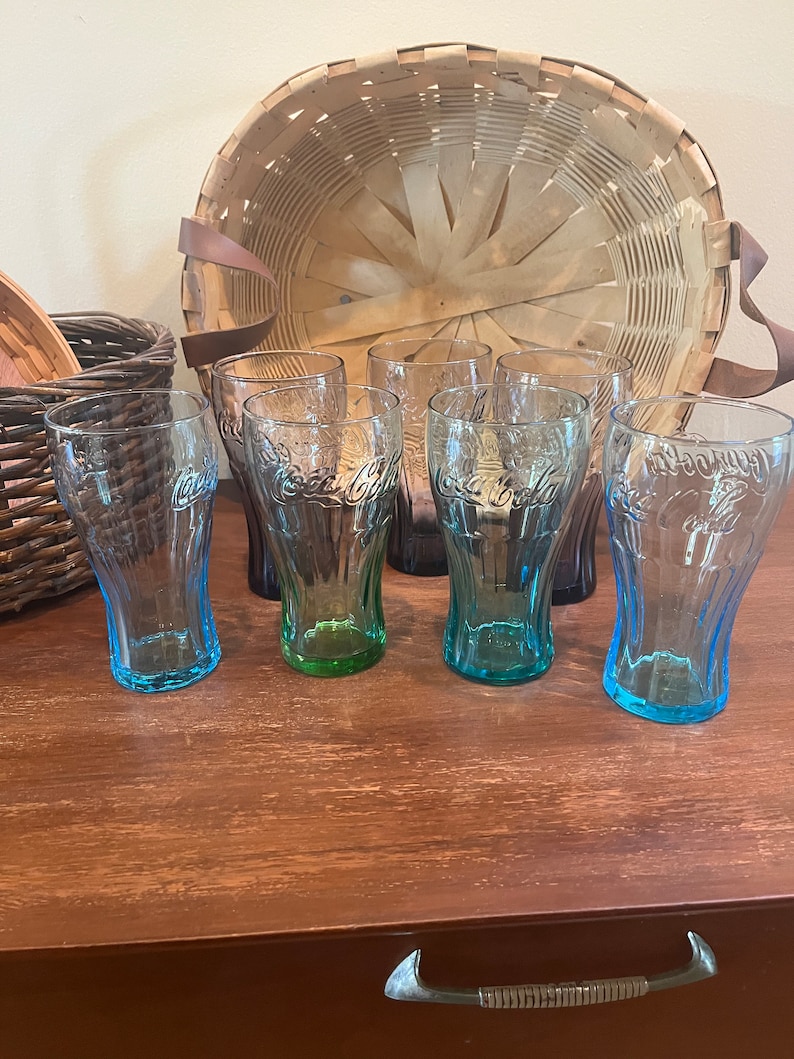 Vintage Coca Cola Glasses Set of 7 - Etsy