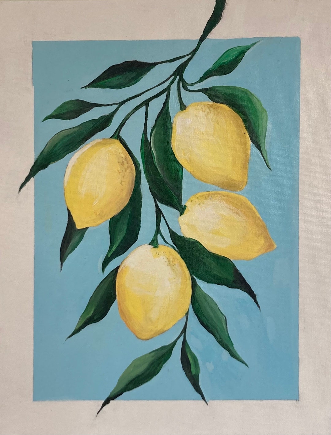 Original Acrylic Painting Lemons - Etsy