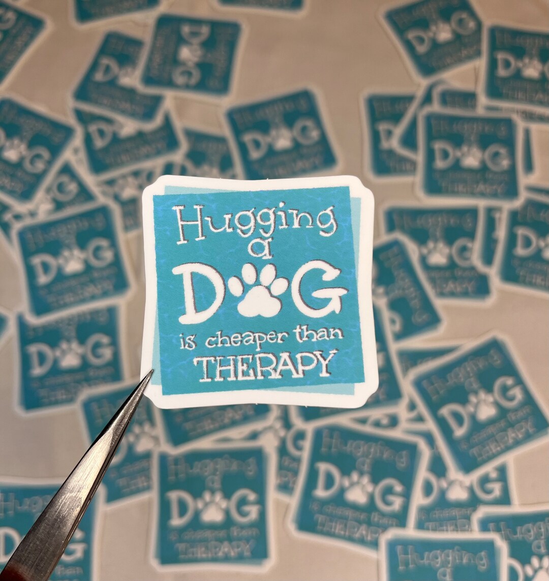 Hugging a Dog Therapy Vinyl Sticker / Dog Mom / Dog Lover / Gifts Under ...
