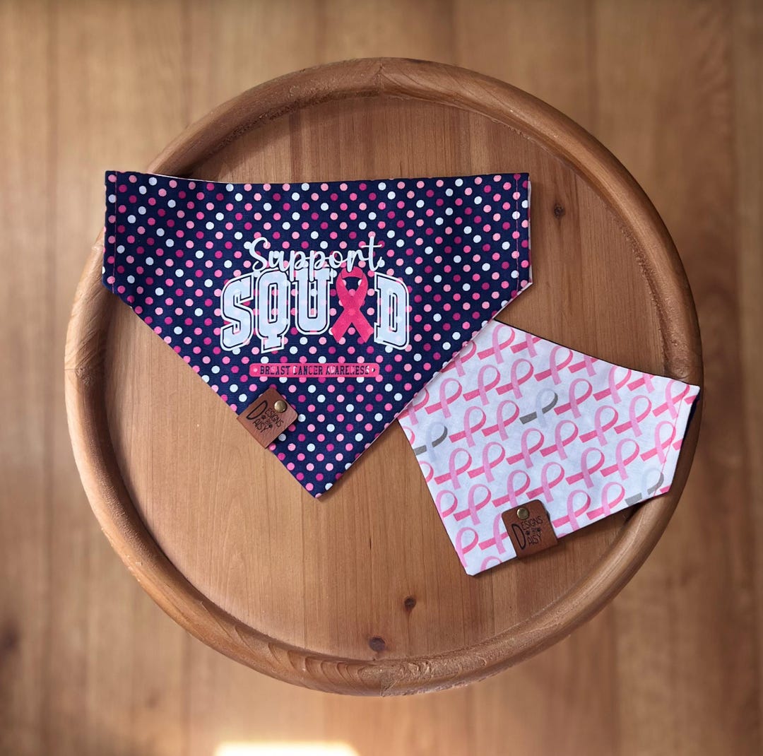Breast Cancer Awareness Reversible Pet Bandana - October - Etsy