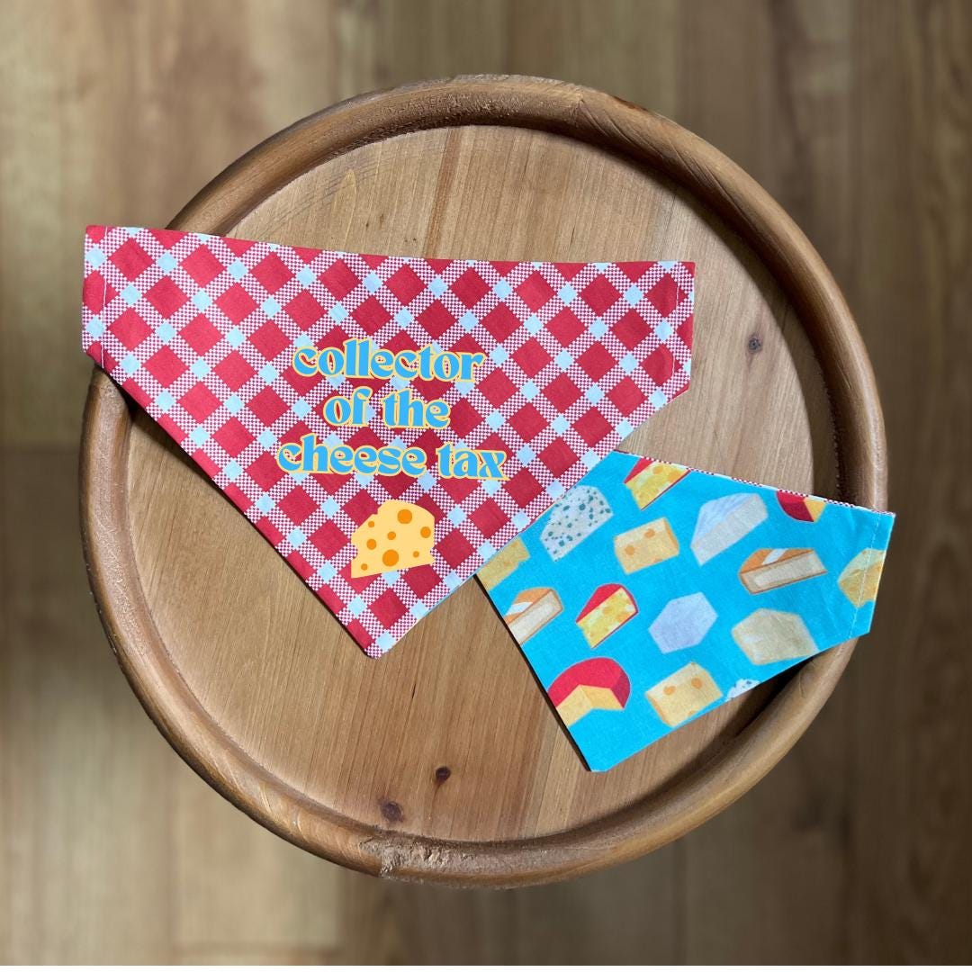 Cheese Tax Reversible Over-the-collar Pet Bandana / Gifts for Pet ...