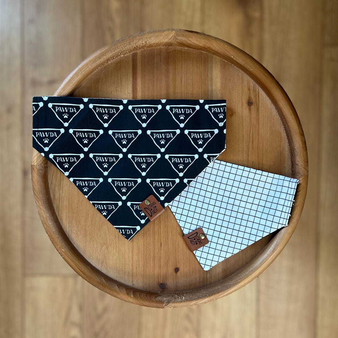 Pawda Reversible Pet Bandana - Prada Designer Brand - Etsy