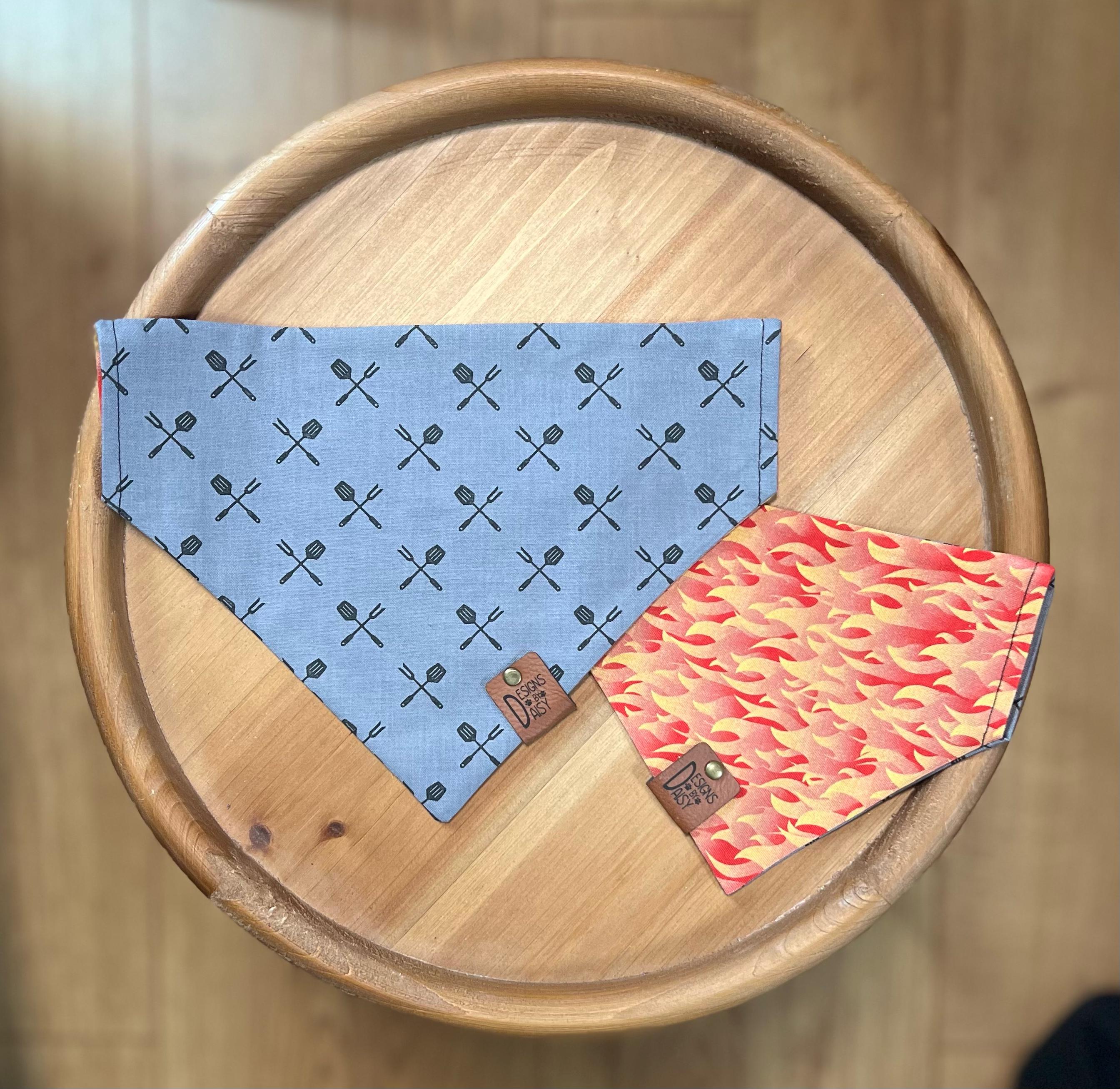 BBQ Flames Reversible Over-the-collar Pet Bandana / Summer / Cooking ...