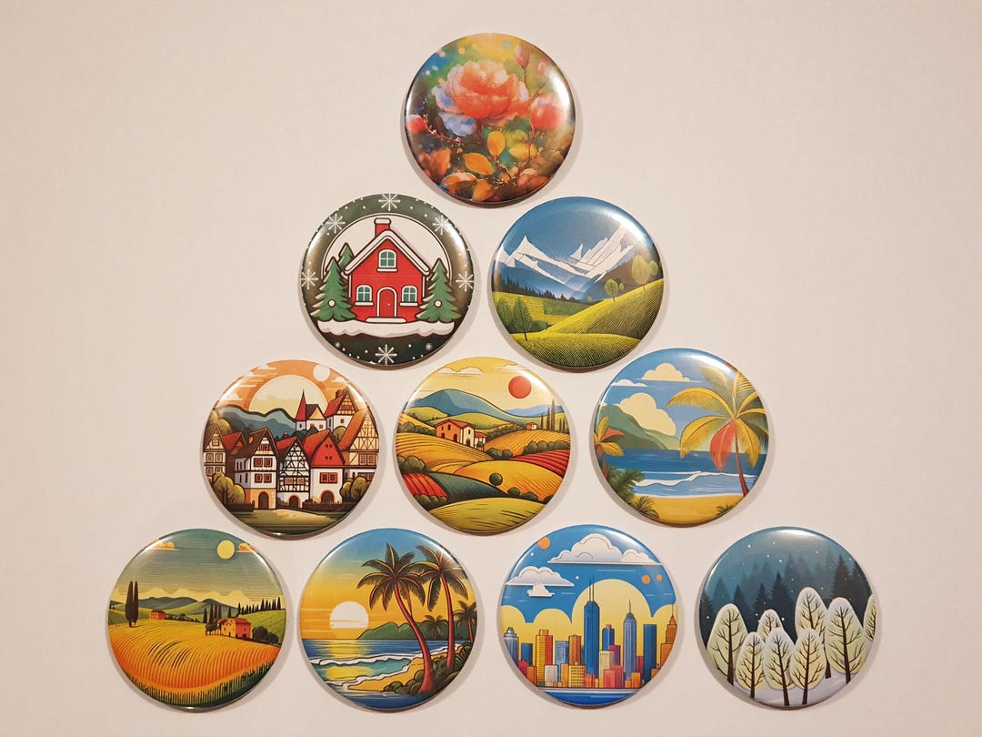 Round Badges, Round Art Magnets for Fridge, Whiteboard, Decor, 58mm ...