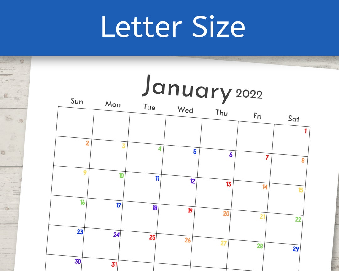 Rainbow Calendar 2022 Printable - Etsy