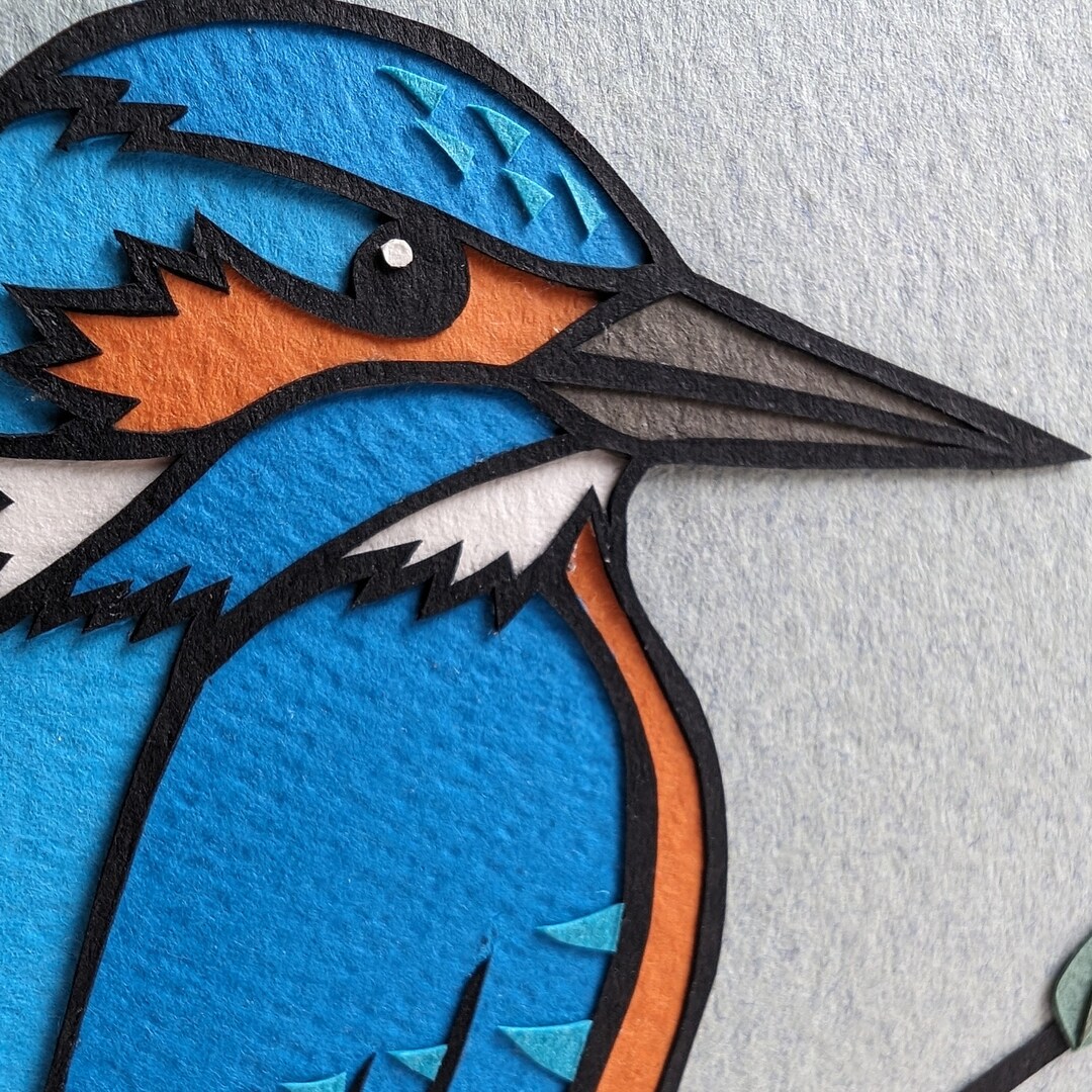 Kingfisher | Waterside Bird | Original Hand Cut Paper Art - Etsy