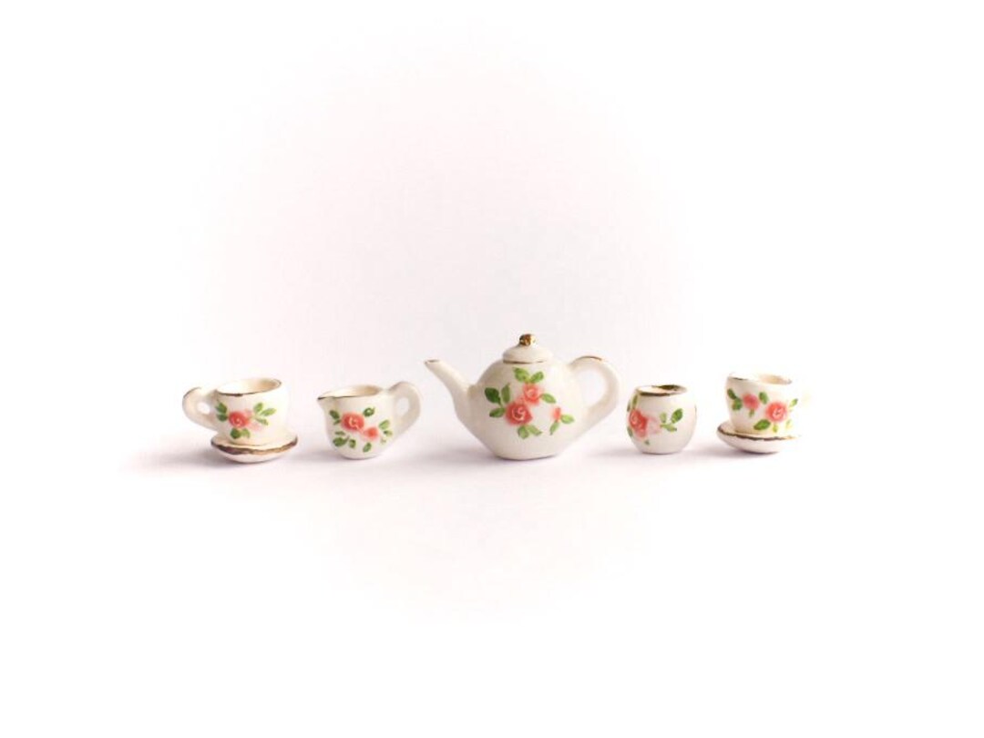 A Porcelain Rose Tea Set - Etsy