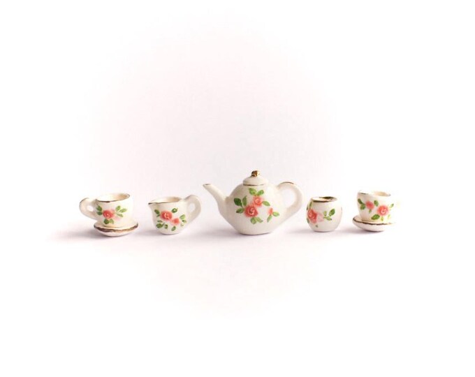 A Porcelain Rose Tea Set - Etsy