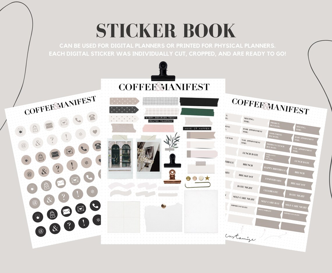 REALISTIC Digital Sticker Book | Realistic & Customizable | Aesthetic ...