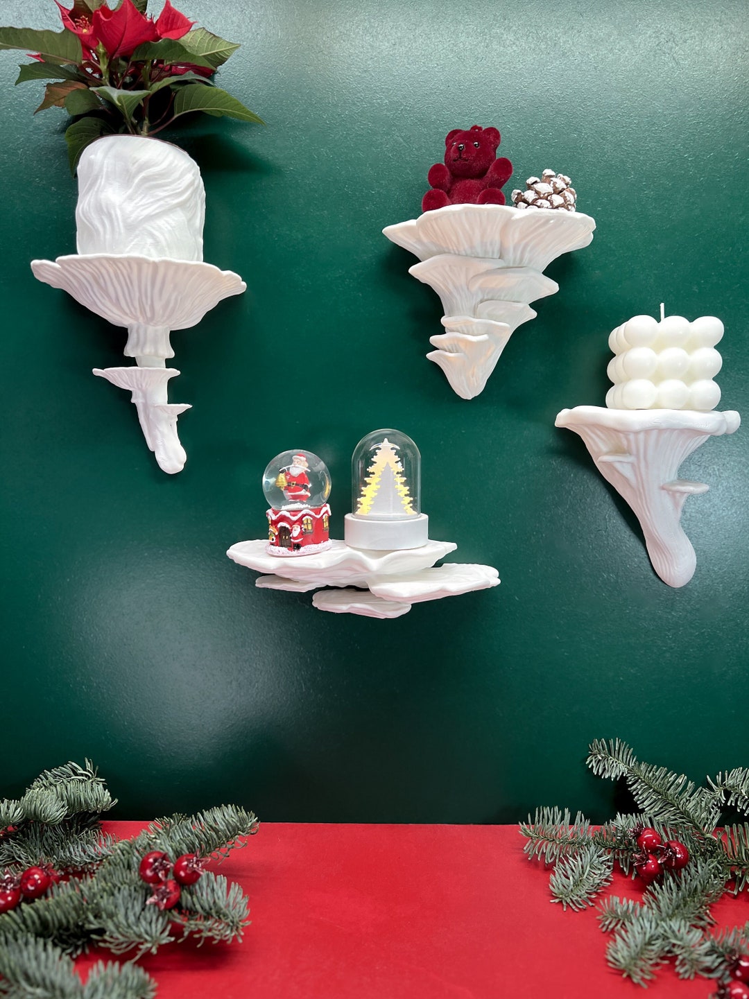Christmas Wall Shelf Gift Set White FREE Flowerpot as a Floating Shelf ...