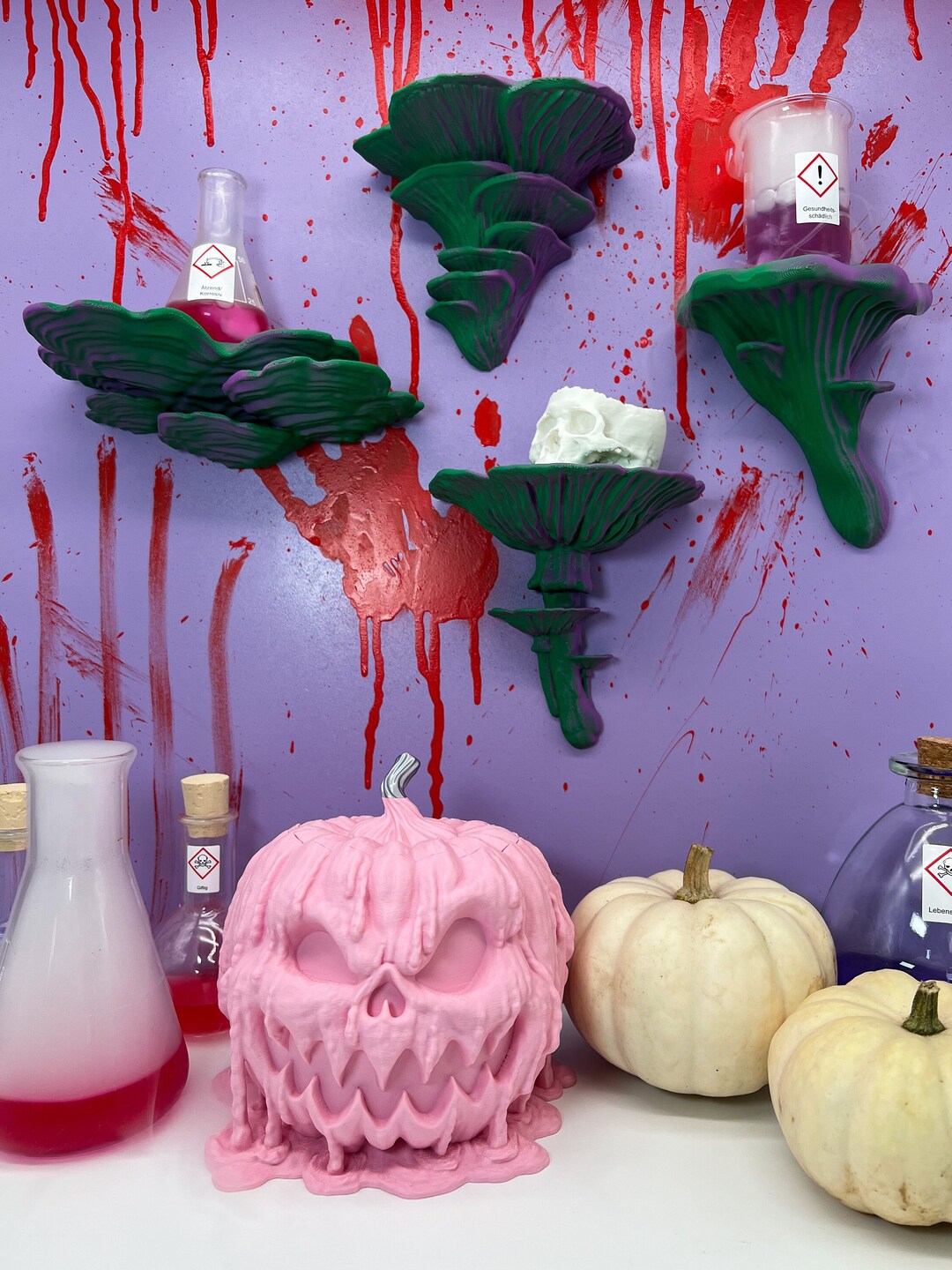 Poison Mushroom Collection: Floating Wall Shelves for Halloween ...