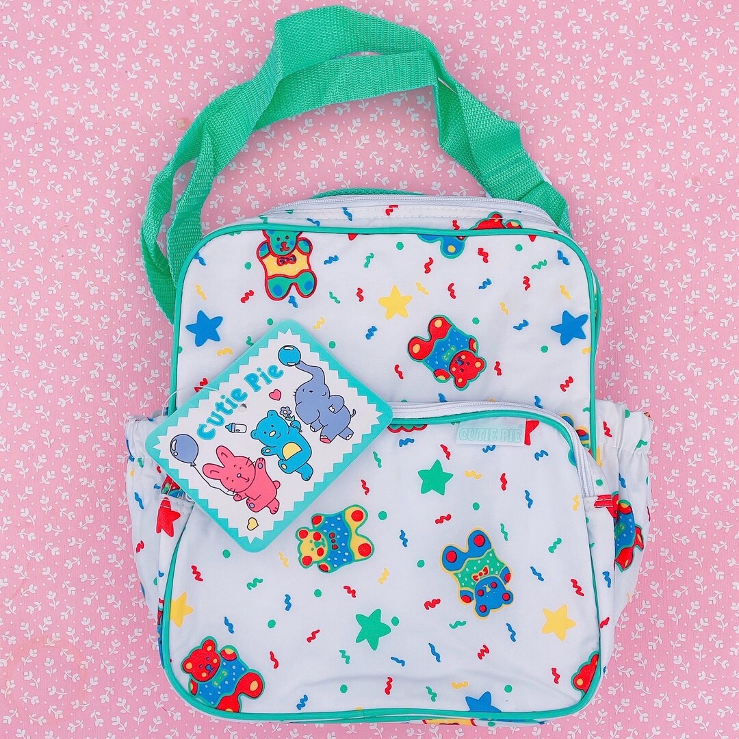 Cute Vintage 80s Fancy Kidcore Animals Shoulder Zip Bag Aesthetic Bears ...